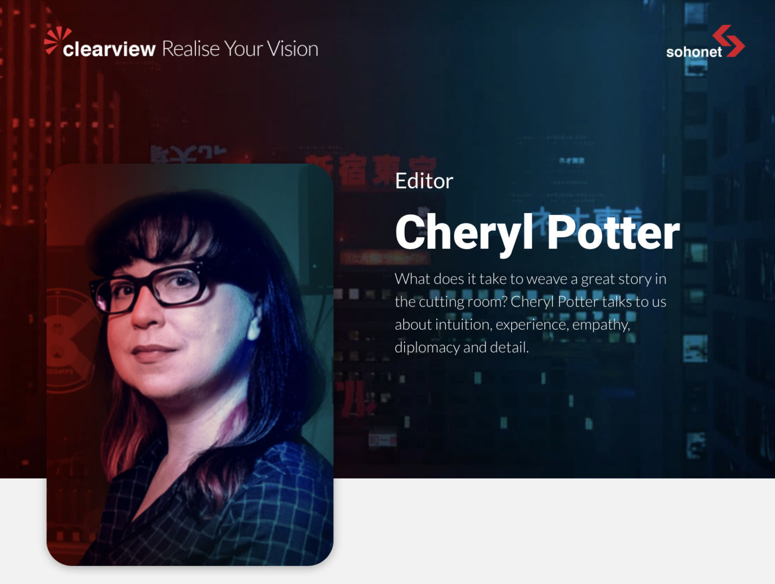 Sohonet “Realise Your Vision” Profile – CHERYL POTTER